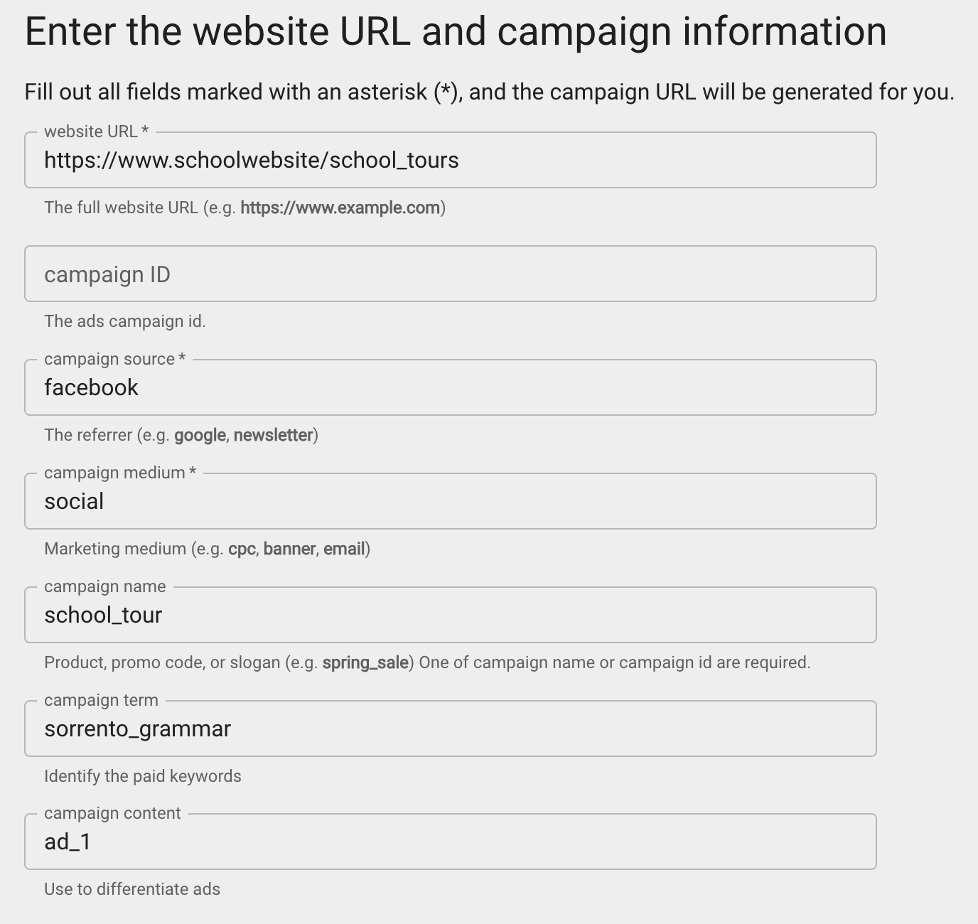 Student UTM Parameters – Enquiry Tracker