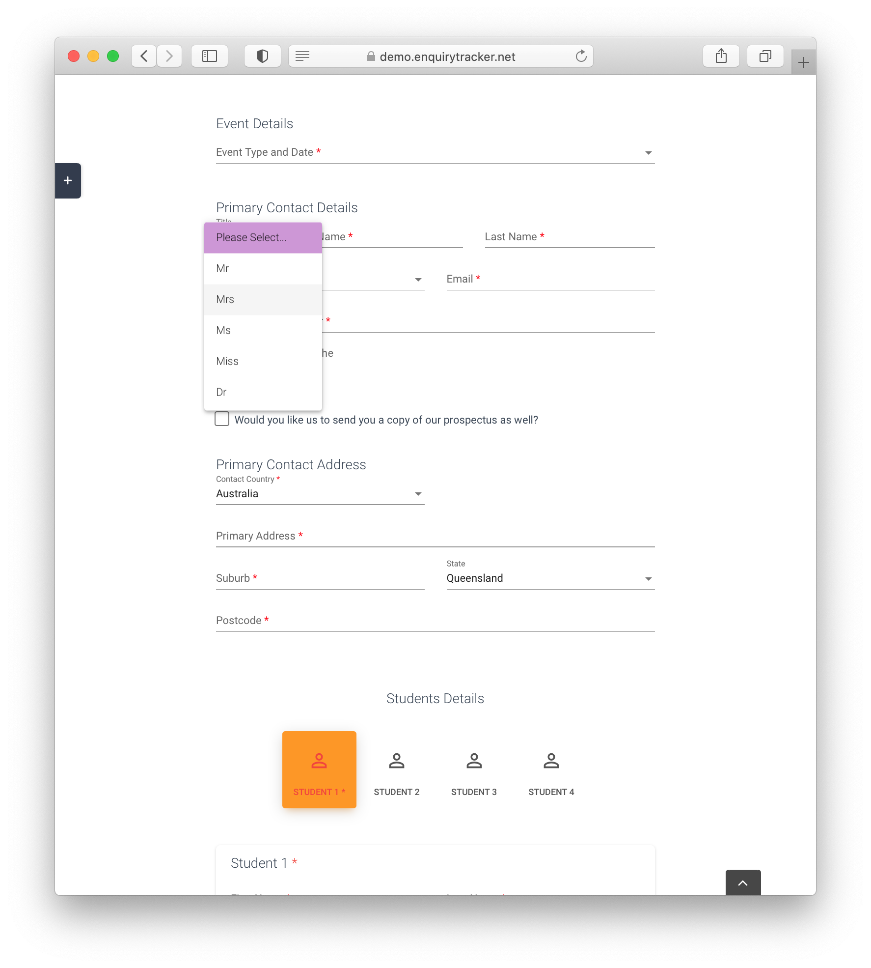 Branding Enquiry Tracker Forms – Enquiry Tracker