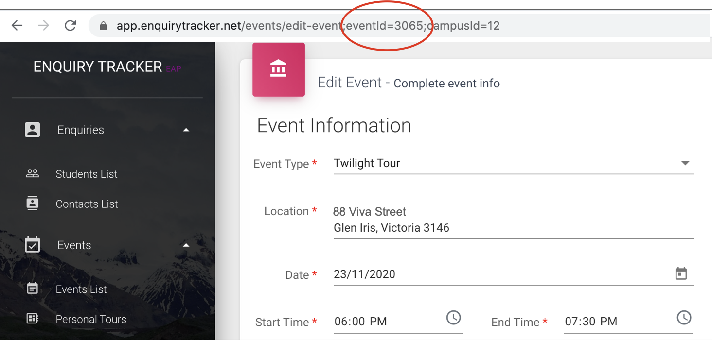 How to have a single Event only on an embedded Event Registration form – Enquiry Tracker
