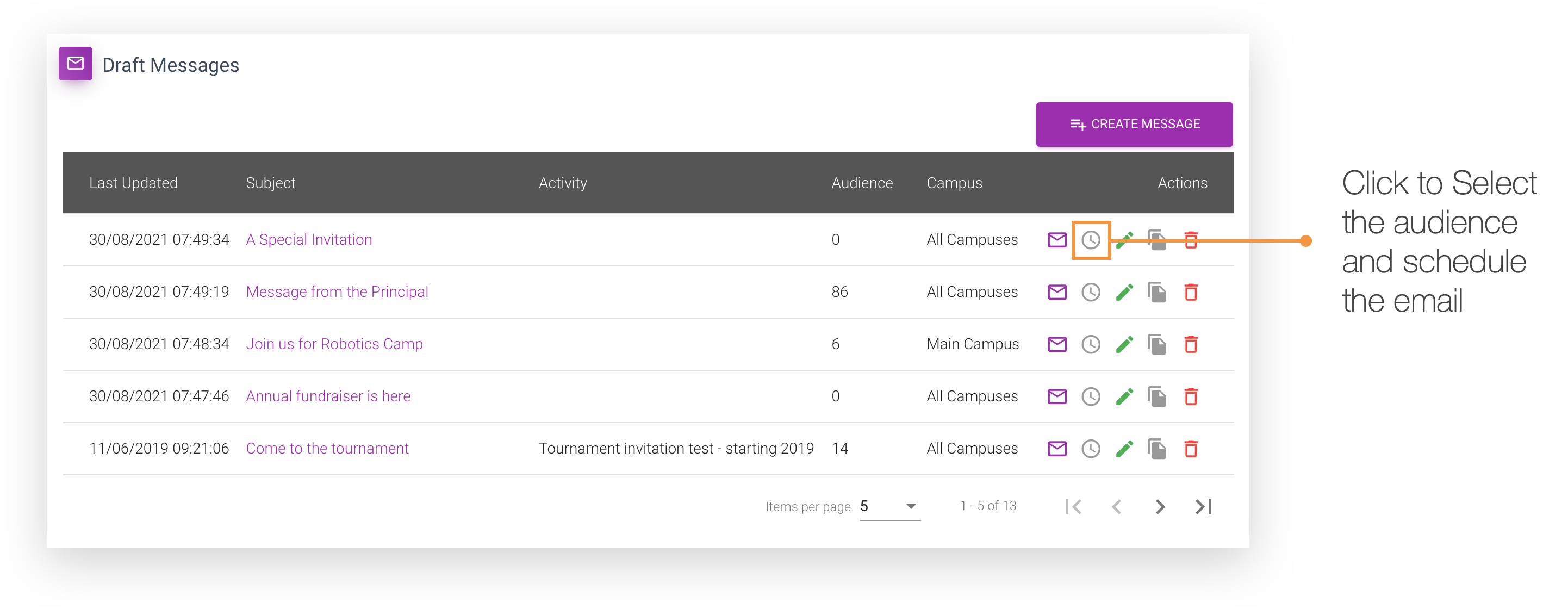 Selecting Your Audience – Enquiry Tracker
