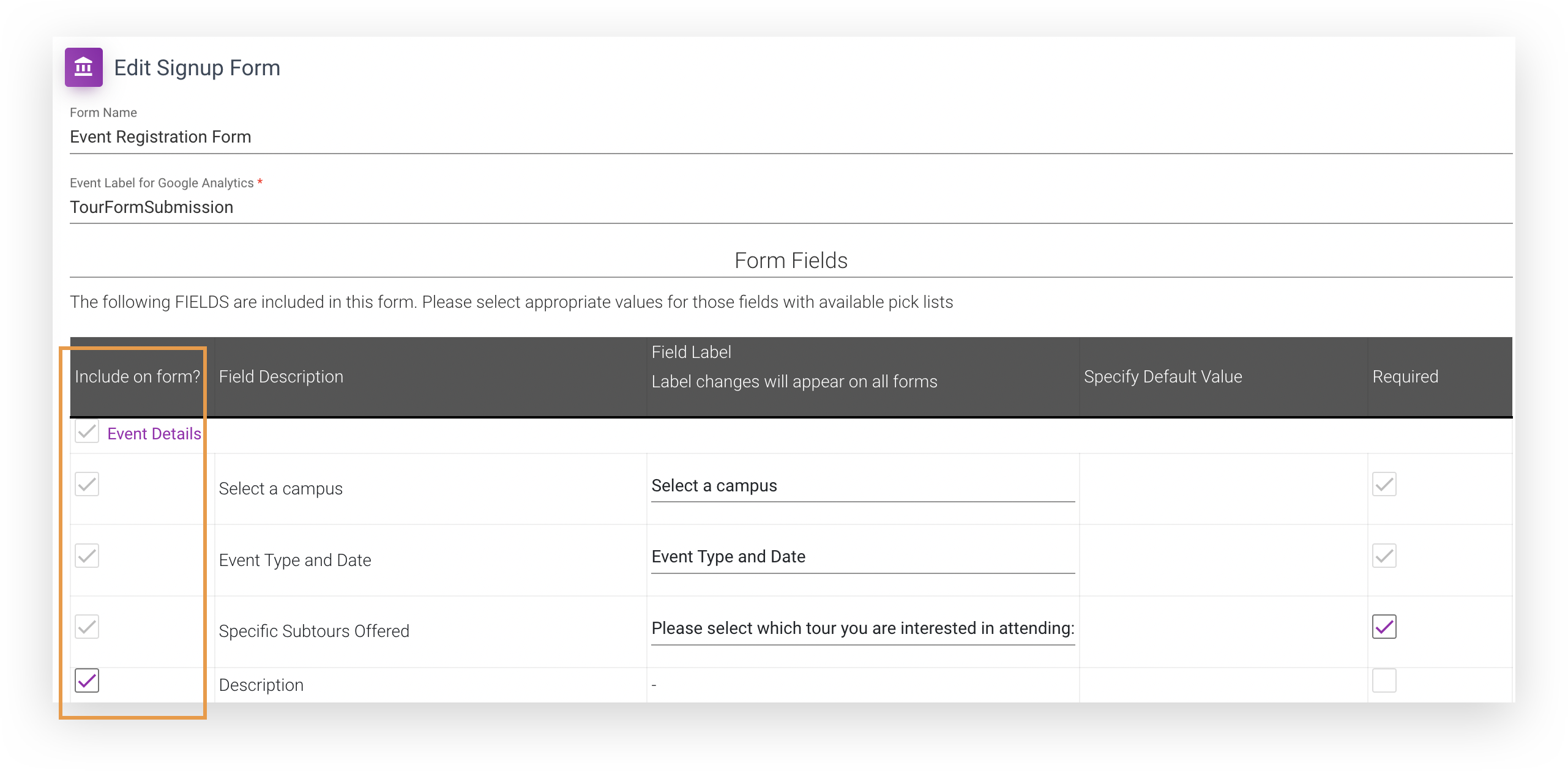 Editing the Signup forms – Enquiry Tracker