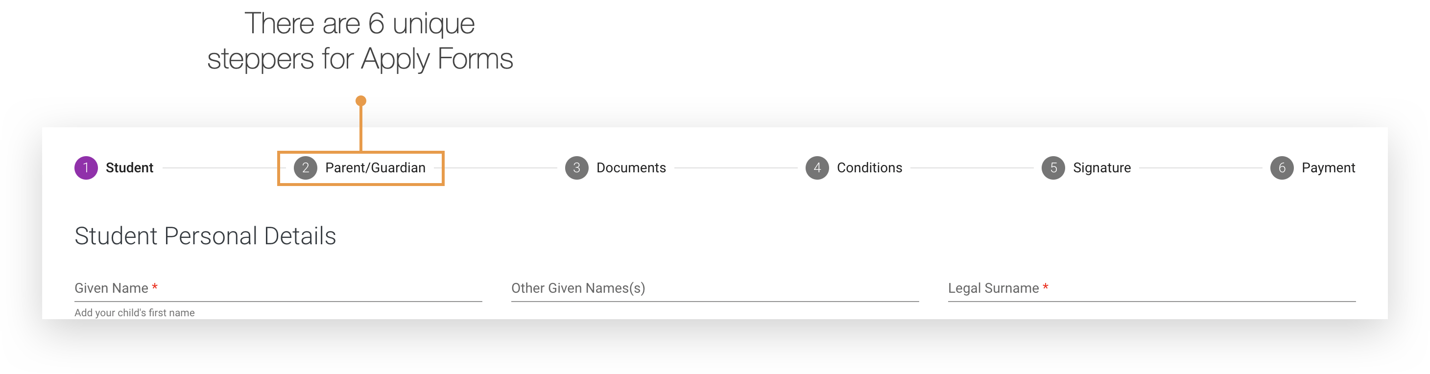 What Are the Different Steppers in Apply – Enquiry Tracker