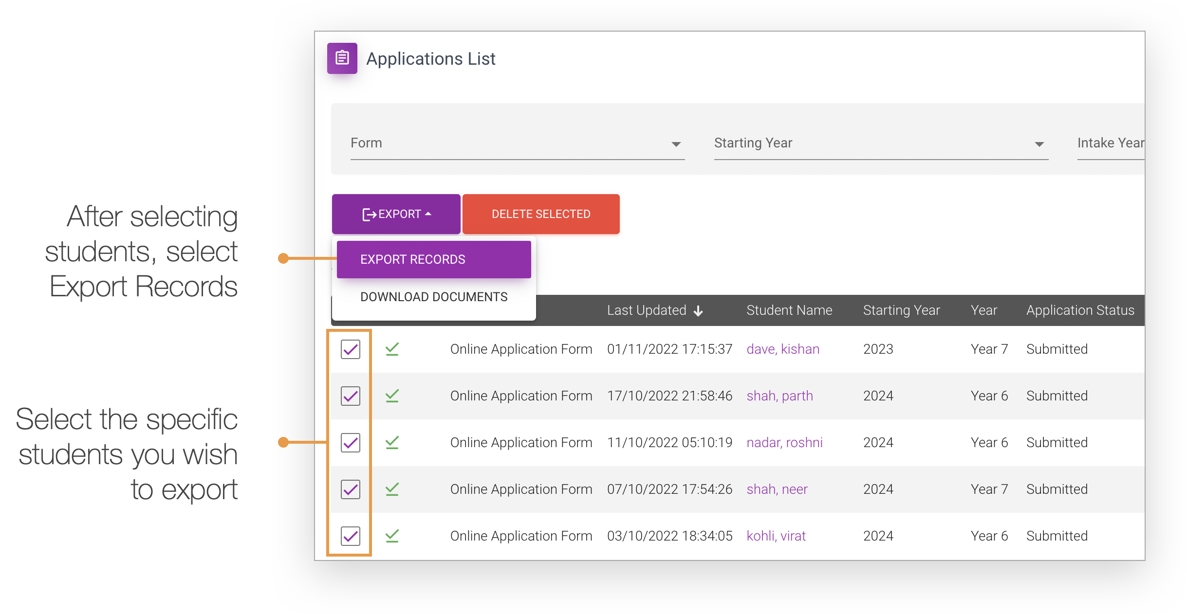 Exporting and Importing Records into Kamar – Enquiry Tracker